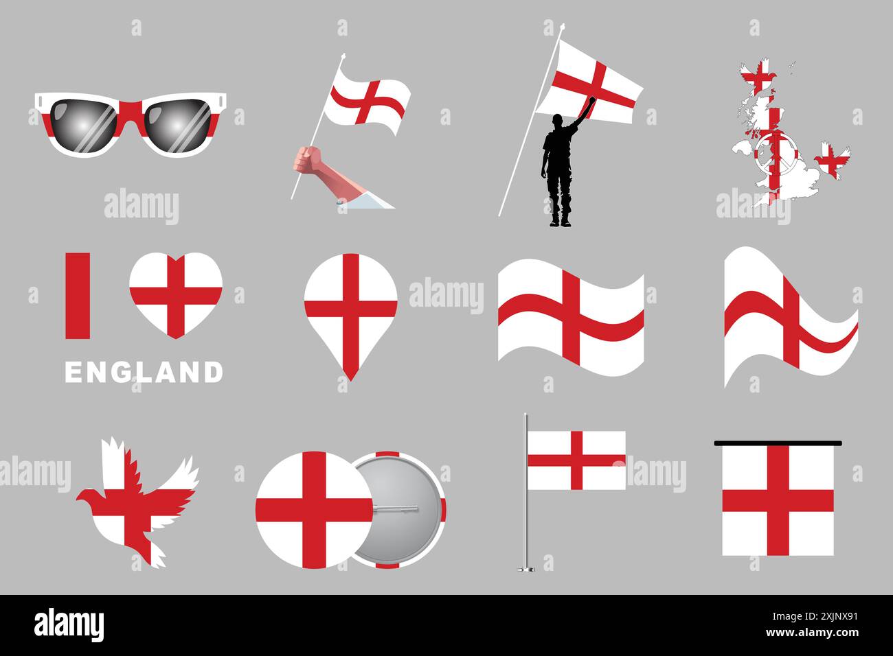 Flag of England Set Stock Vector Image & Art - Alamy