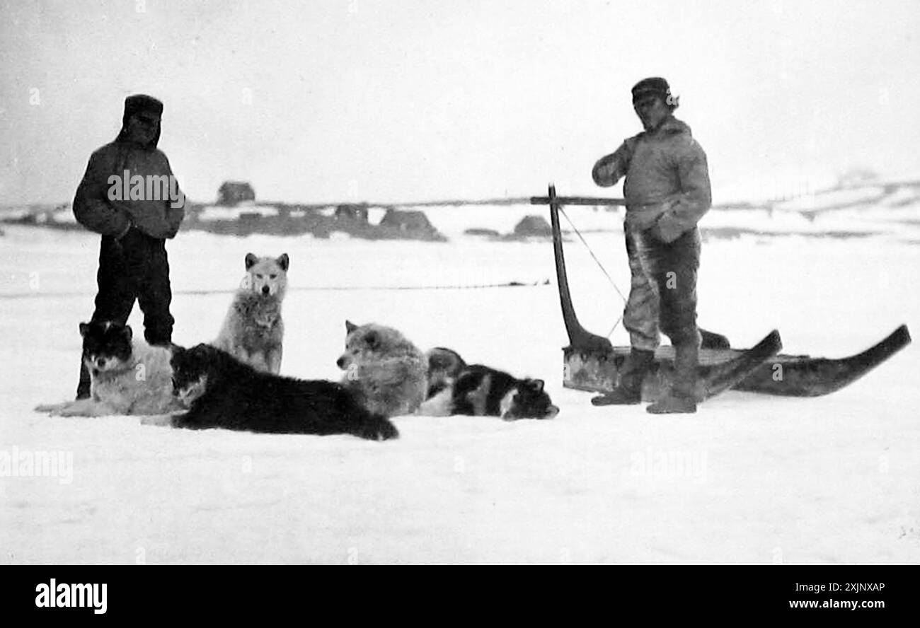 Crew from a whaling ship from Dundee, Scotland, in Greenland in 1890 ...
