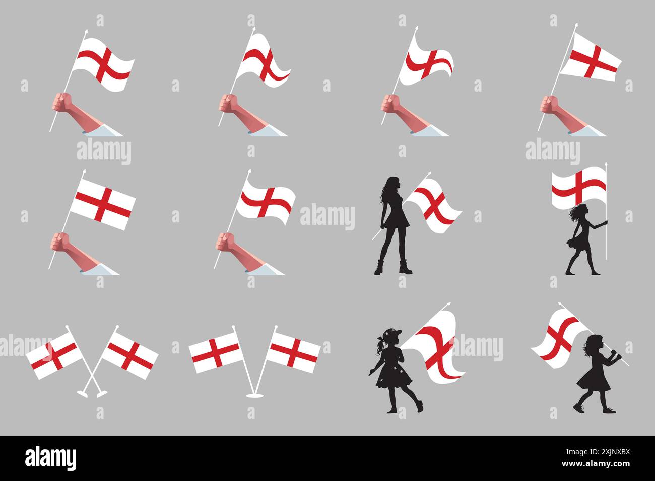 Flag of England Set Stock Vector Image & Art - Alamy