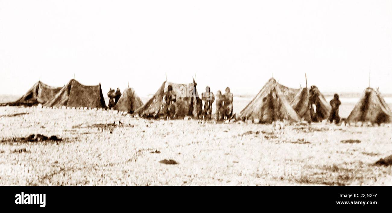 Inuit camp in Greenland in 1890 Stock Photo - Alamy