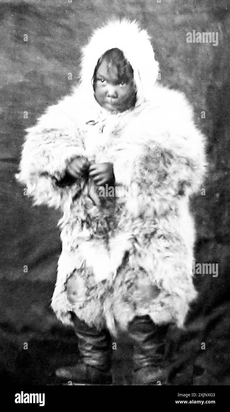 Inuit boy on a Scottish whaling ship from Dundee in 1890 Stock Photo ...