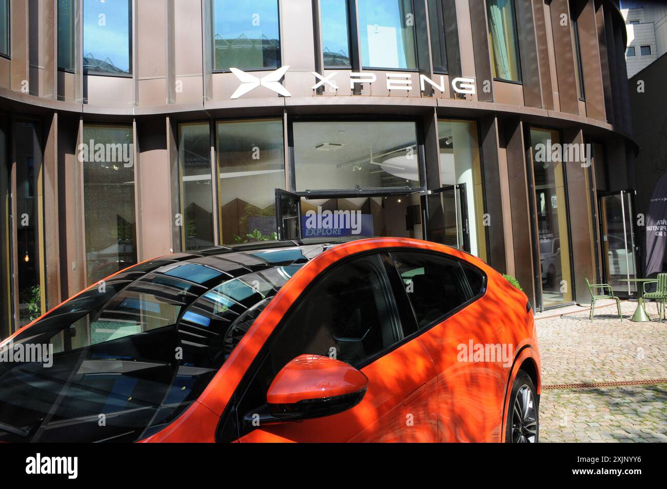 Copenhagen/ Denmark/19 july 2024/Xpeng car show room in dansh capital ...