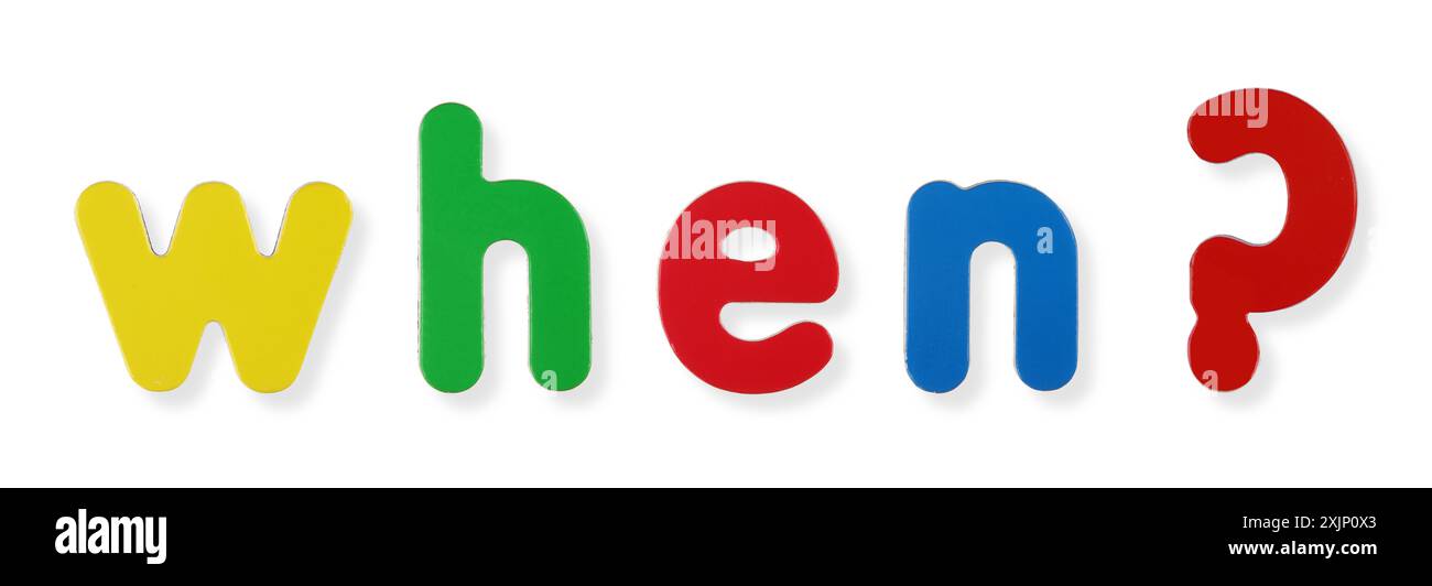 when word in coloured magnetic letters Stock Photo - Alamy