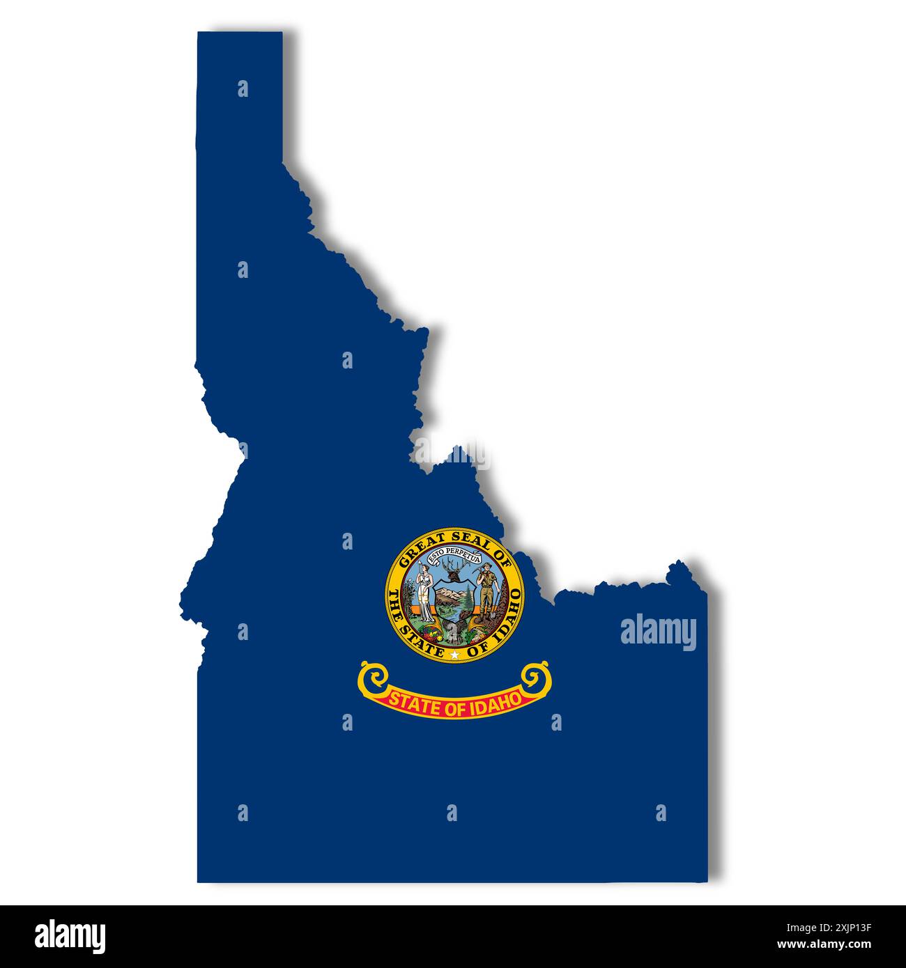 Idaho State Flag Map with clipping path Stock Photo - Alamy