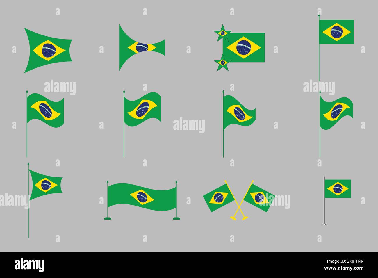 Flag of Brazil Set Stock Vector Image & Art - Alamy