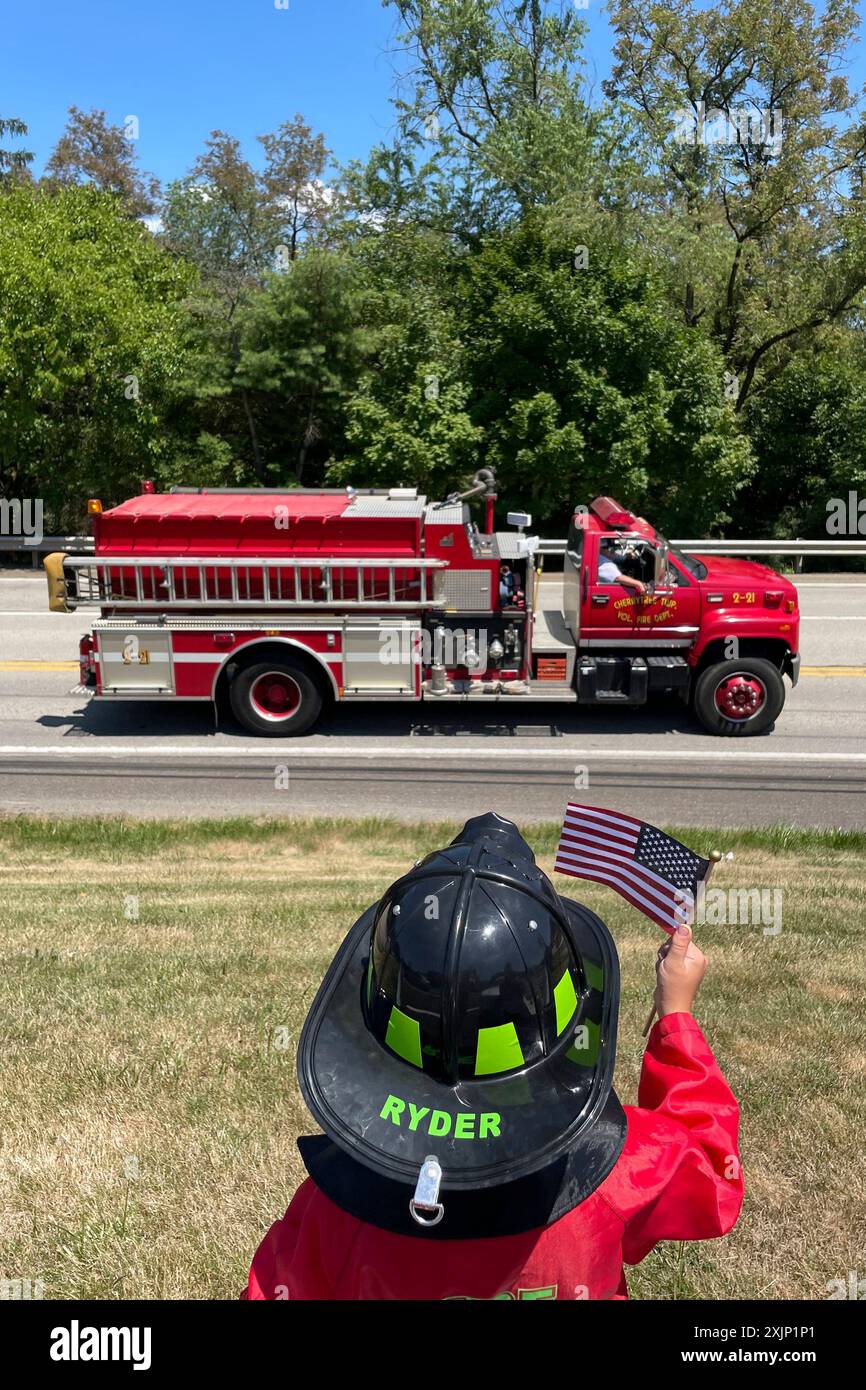 The funeral procession for Corey Comperatore passes, Friday, July 19 ...