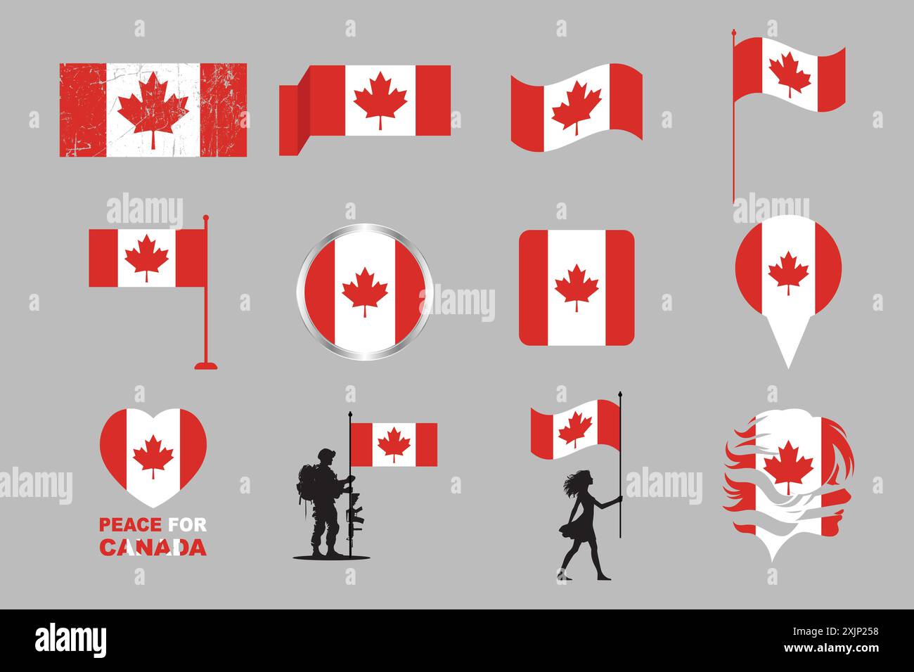 Flag of Canada Set Stock Vector Image & Art - Alamy