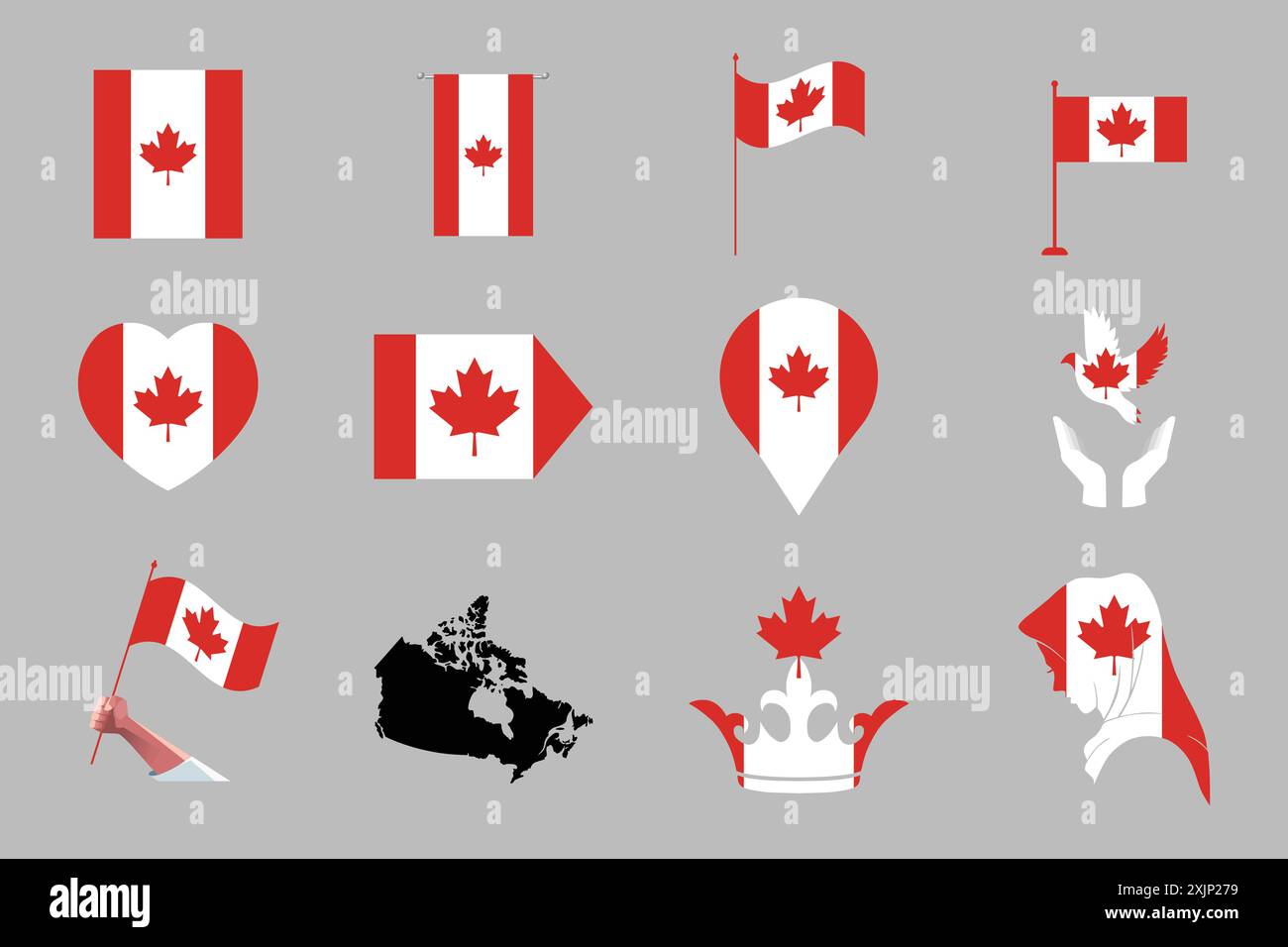 Flag of Canada Set Stock Vector Image & Art - Alamy