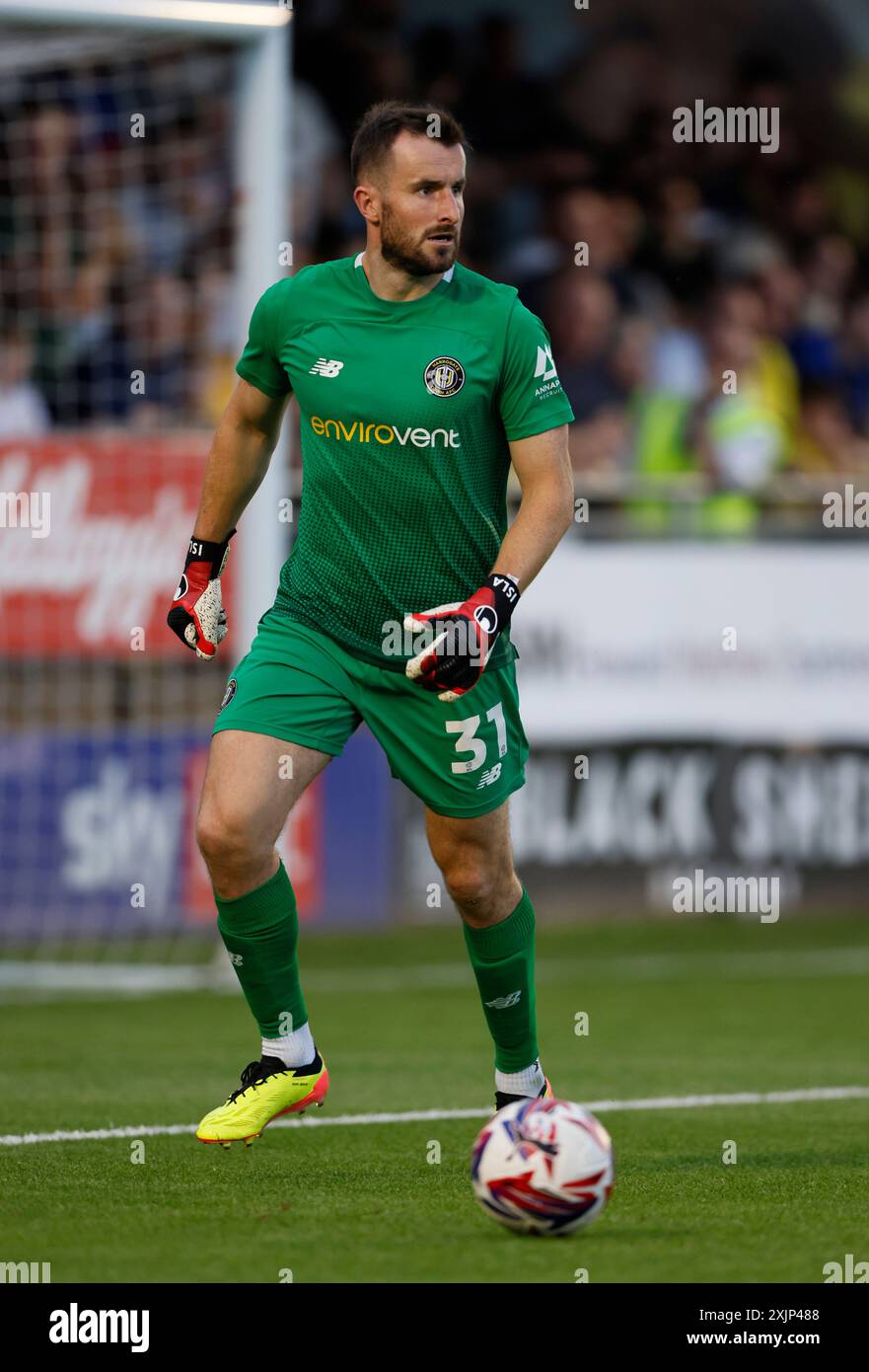 Harrogate Town goalkeeper James Belshaw during the pre-season friendly ...