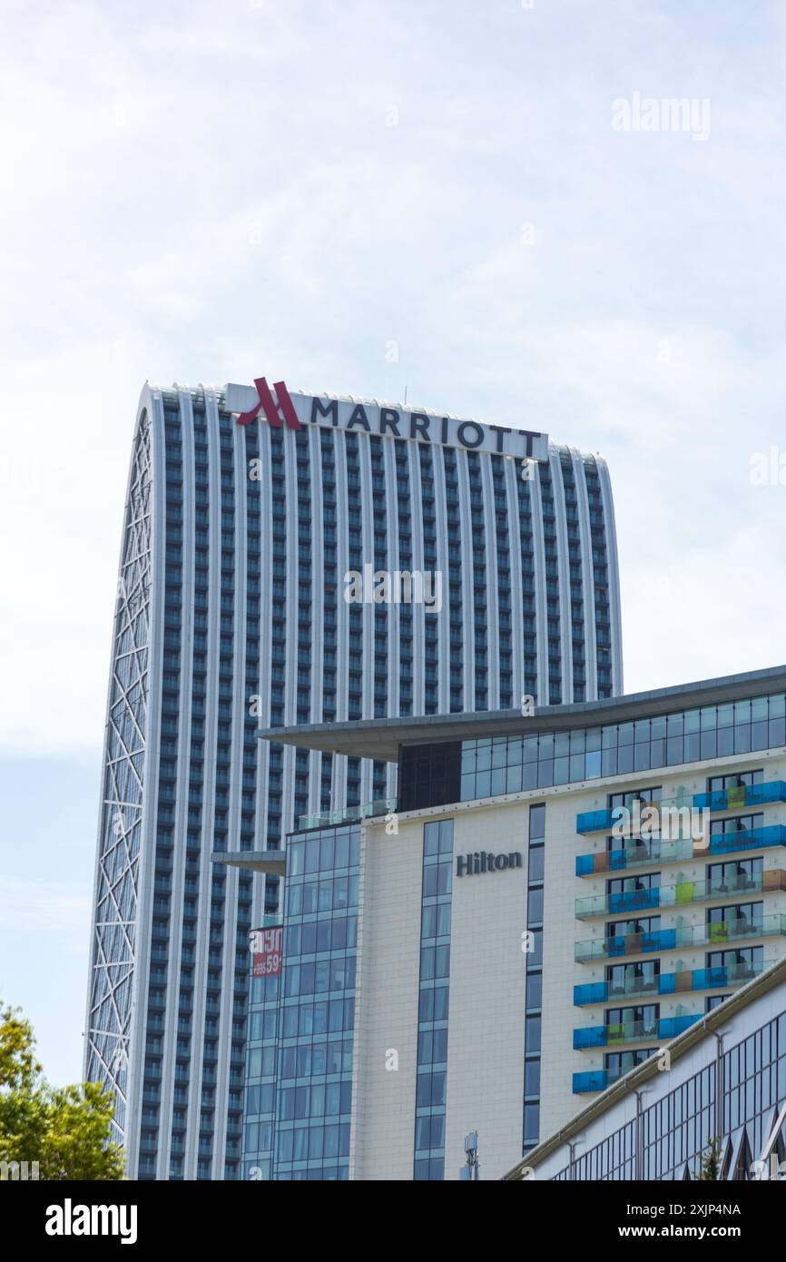 Batumi, Georgia - 14 JUNE 2024: The modern 54 story skyscraper in the ...