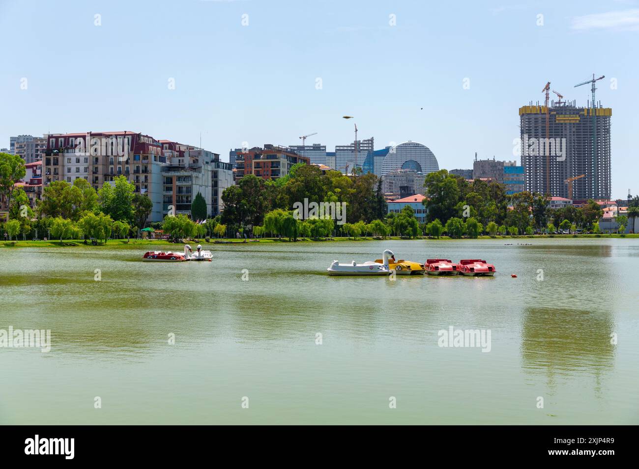 Batumi, Georgia - 14 JUNE 2024: Nuri Lake is a natural lake surrounded ...