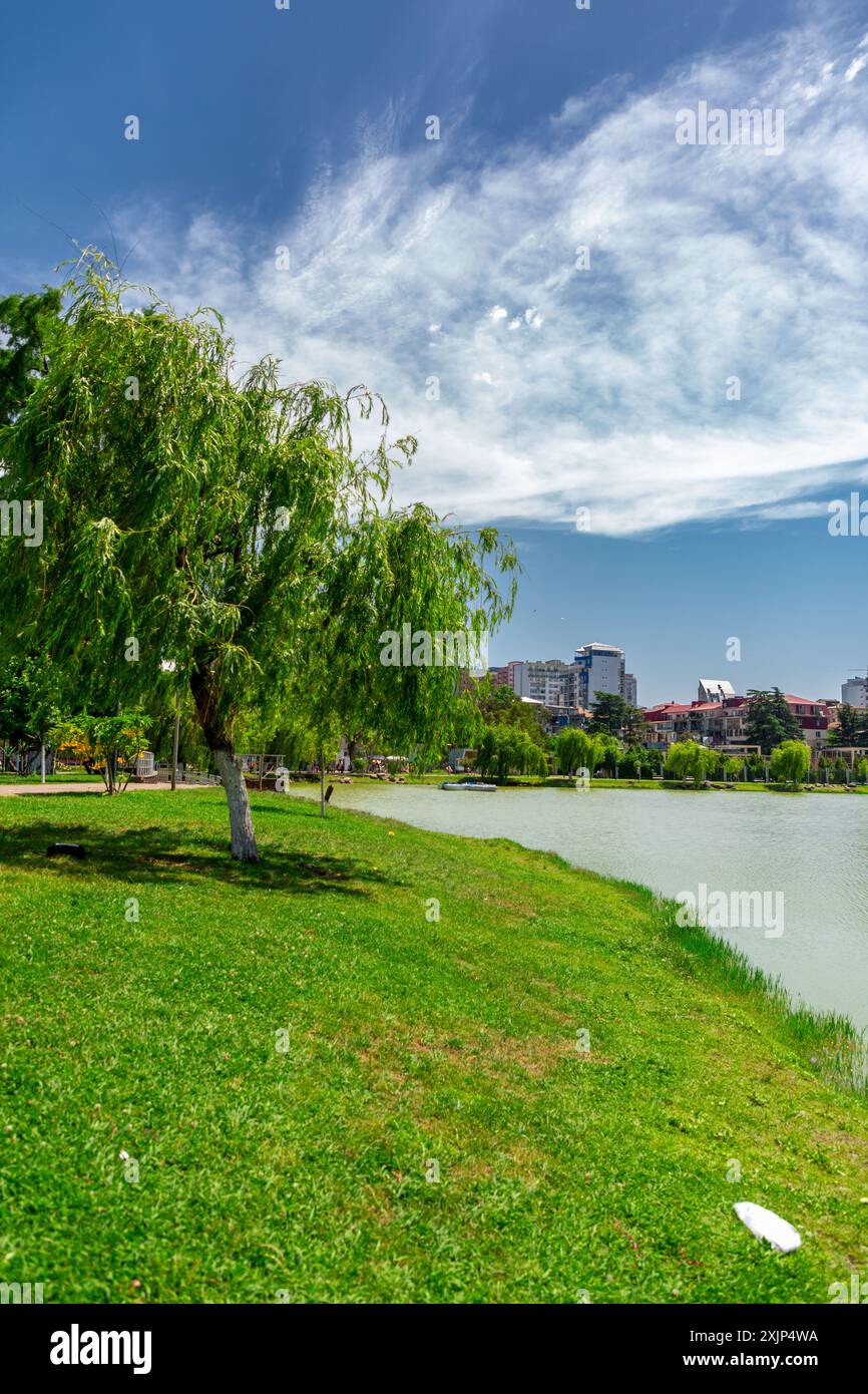 Batumi, Georgia - 14 JUNE 2024: Nuri Lake is a natural lake surrounded ...