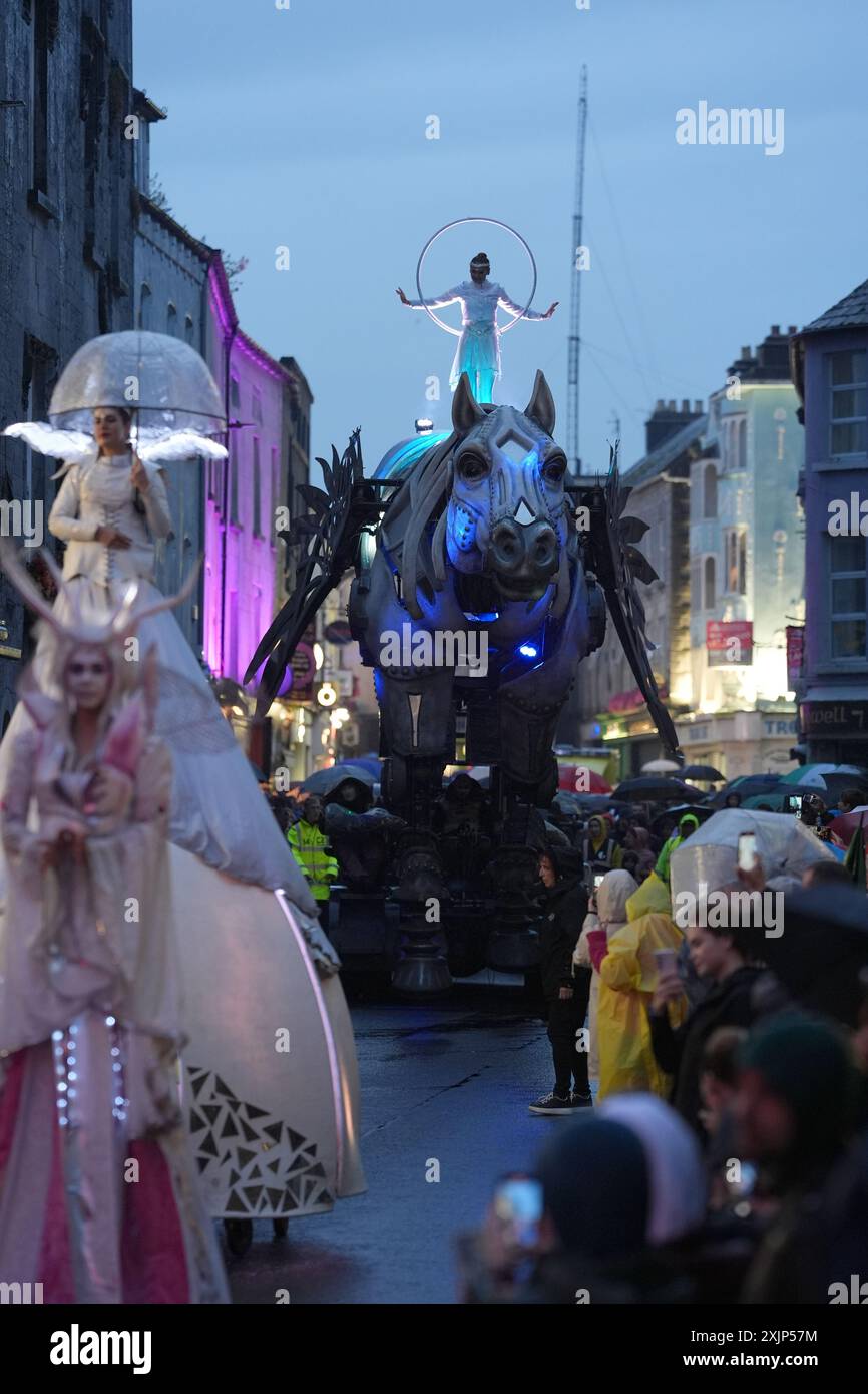 A giant winged Pegasus animatronic puppet, taken from Greek Mythology ...