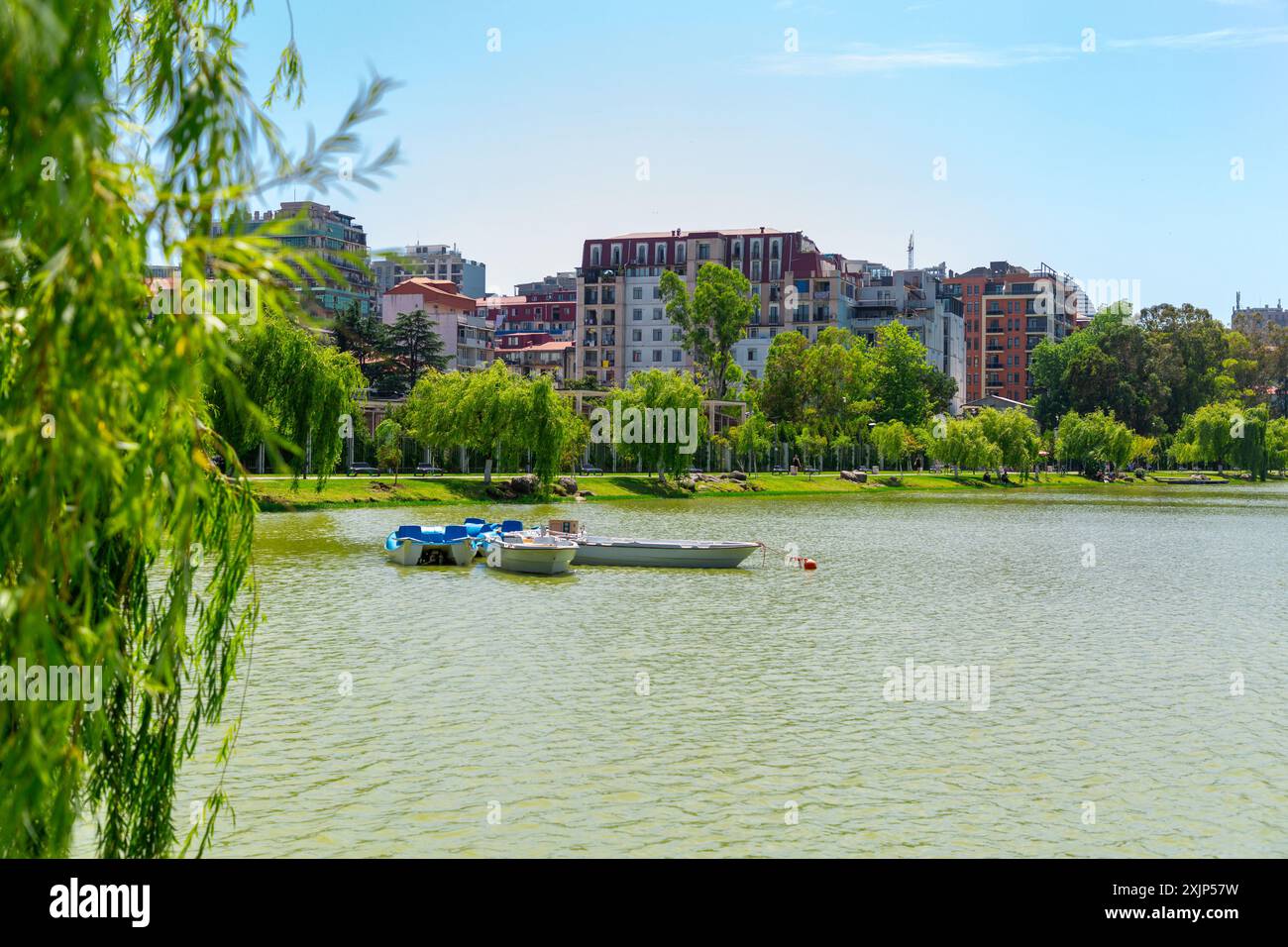 Batumi, Georgia - 14 JUNE 2024: Nuri Lake is a natural lake surrounded ...