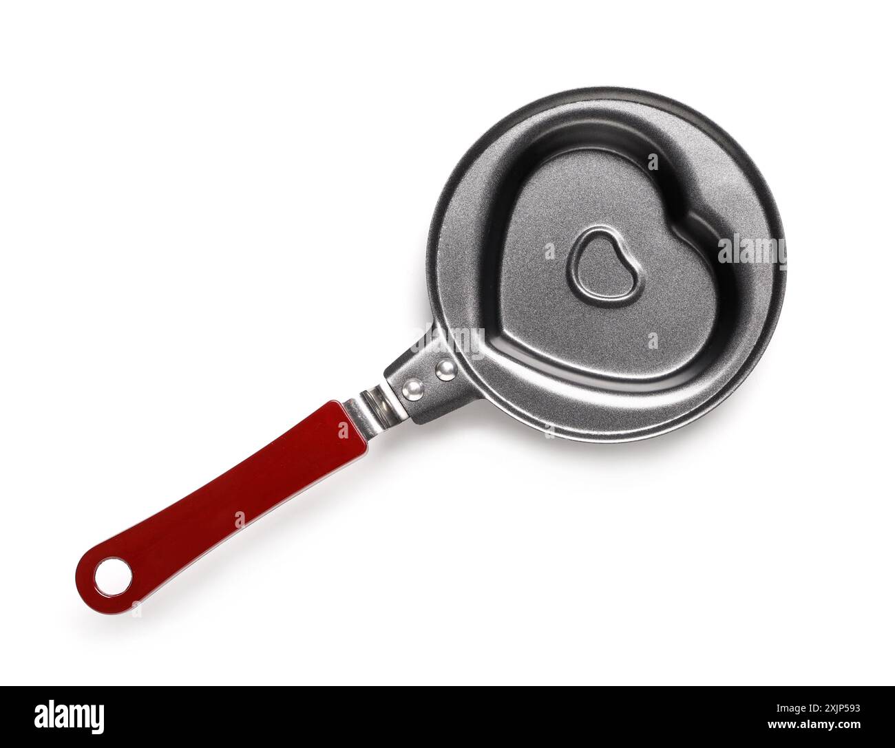 Frying pan in shape of heart on white background Stock Photo - Alamy