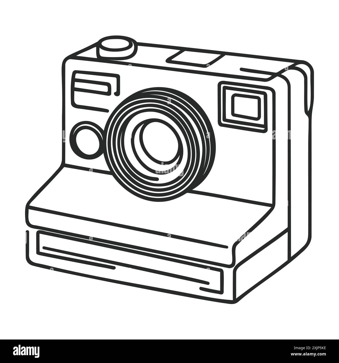 Vintage Polaroid Vector Flat Icon Vintage Camera On White Background.