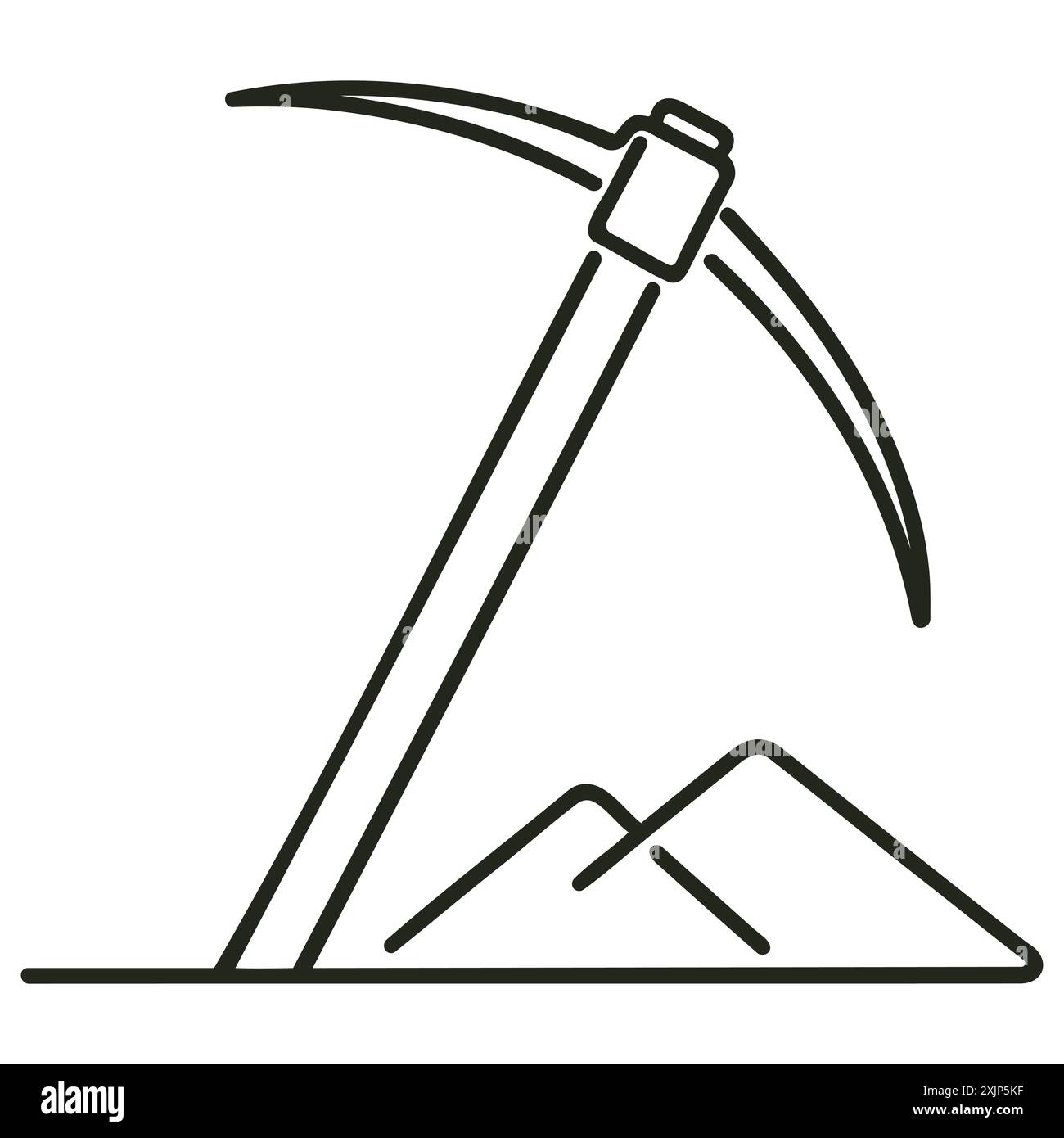 Continuous line drawing art Pickaxe tool Mining Pickaxe concept Stock ...