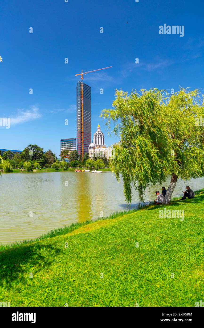 Batumi, Georgia - 14 JUNE 2024: Nuri Lake is a natural lake surrounded ...