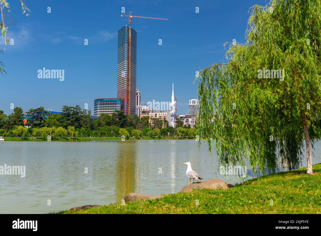 Batumi, Georgia - 14 JUNE 2024: Nuri Lake is a natural lake surrounded ...