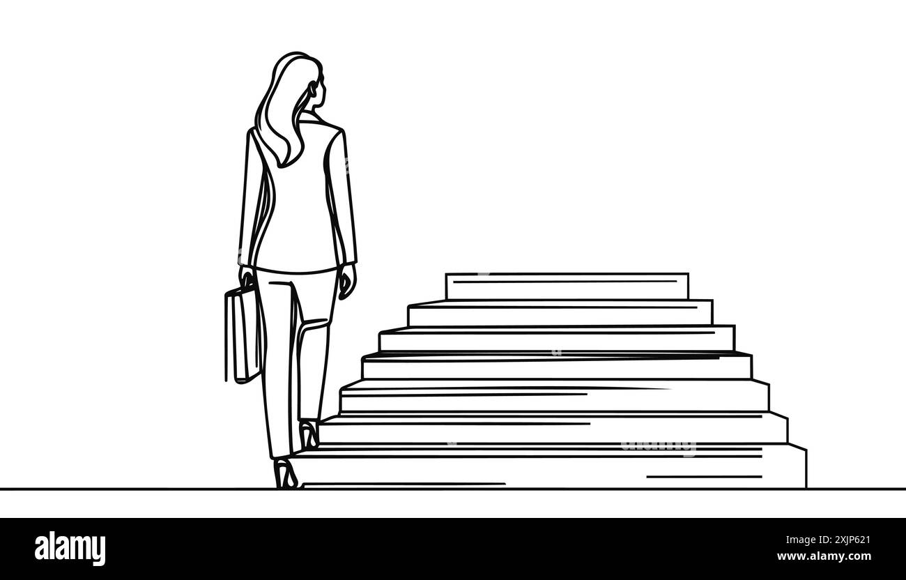 Continuous drawing stairs hi-res stock photography and images - Alamy