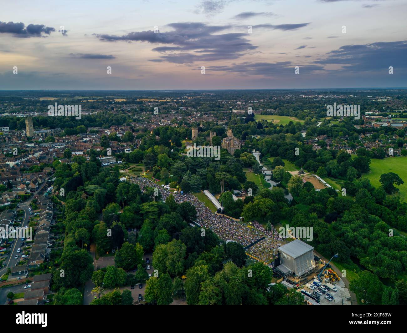 Warwick Castle at Sunset Stock Photo - Alamy