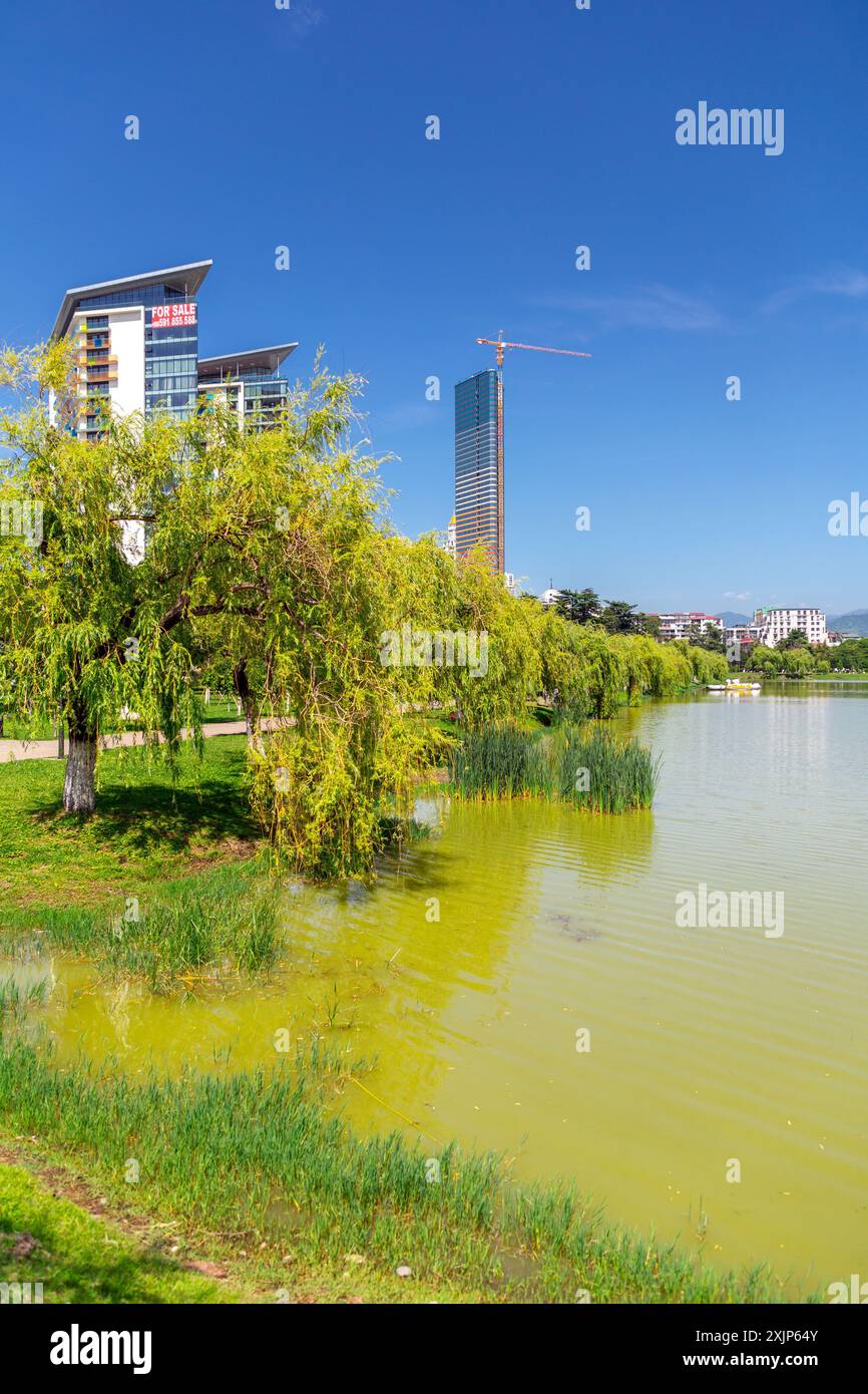 Batumi, Georgia - 14 JUNE 2024: Nuri Lake is a natural lake surrounded ...