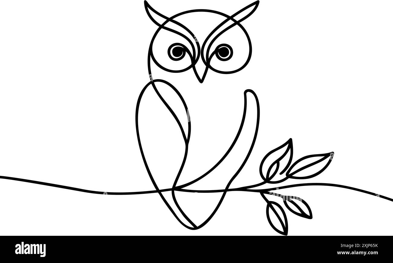 Online education owl one line graduation concept. E-learning training ... Online education owl one line graduation concept. E-learning training ...