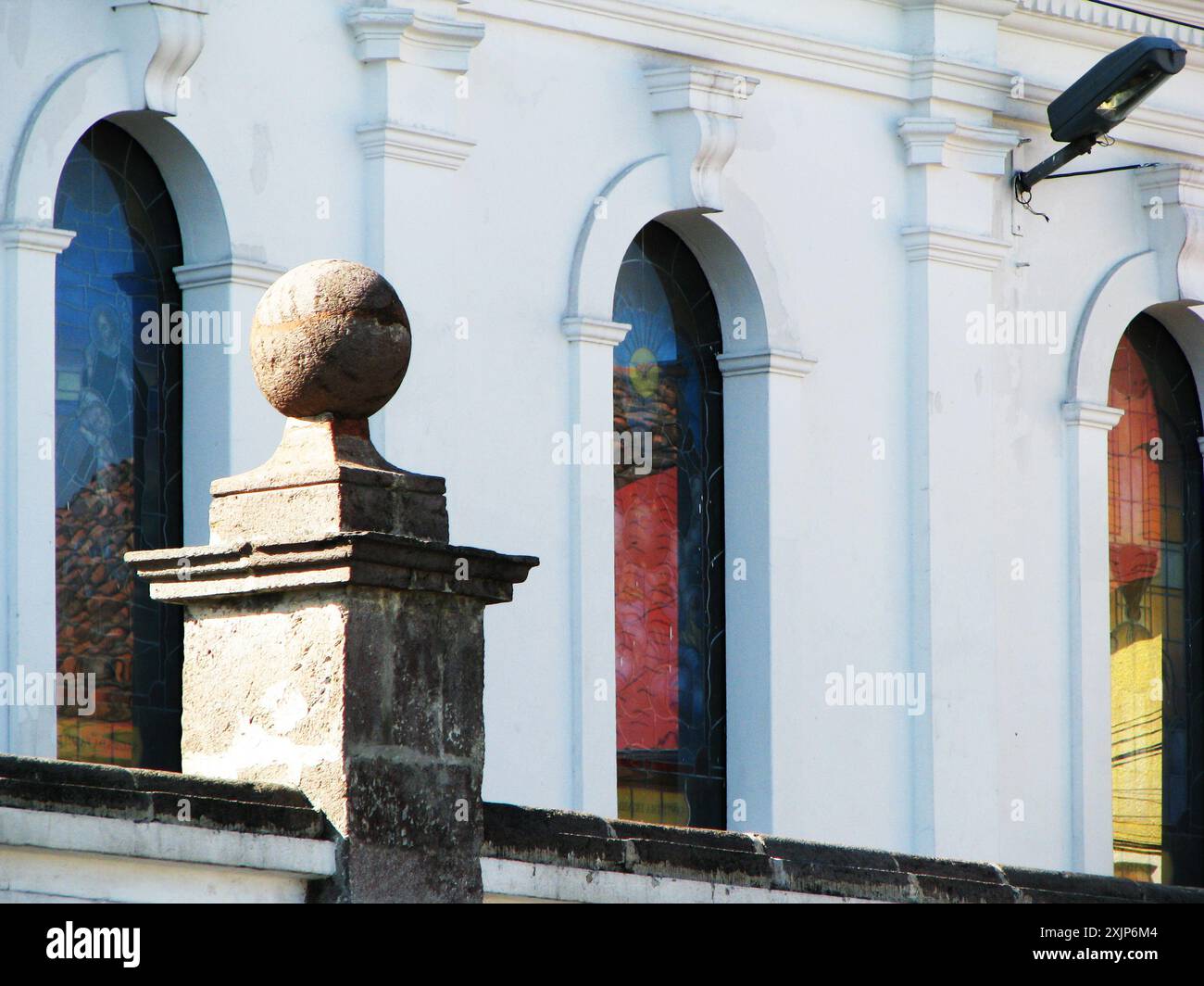 Stained glass windows of the cathedral church in Parque Central Juan de ...