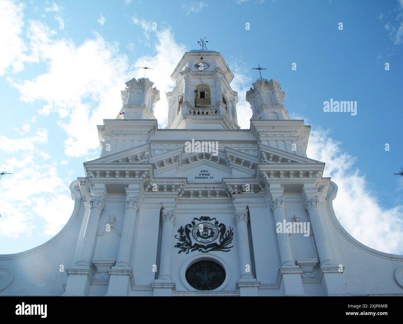 Catholic church in Parque Central Juan de Salinas of Sangolquí, Ecuador ...