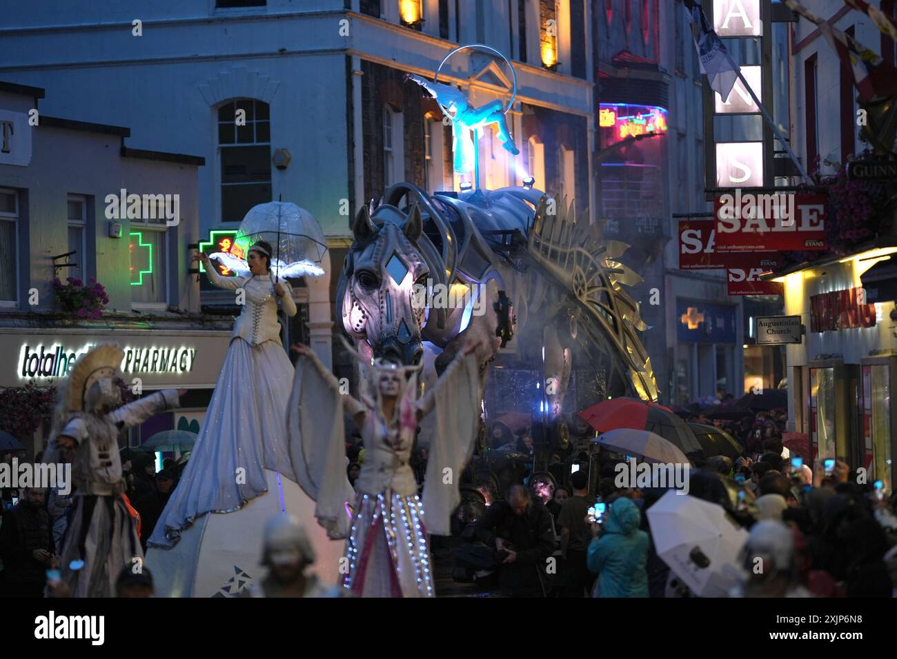 A giant winged Pegasus animatronic puppet, taken from Greek Mythology ...