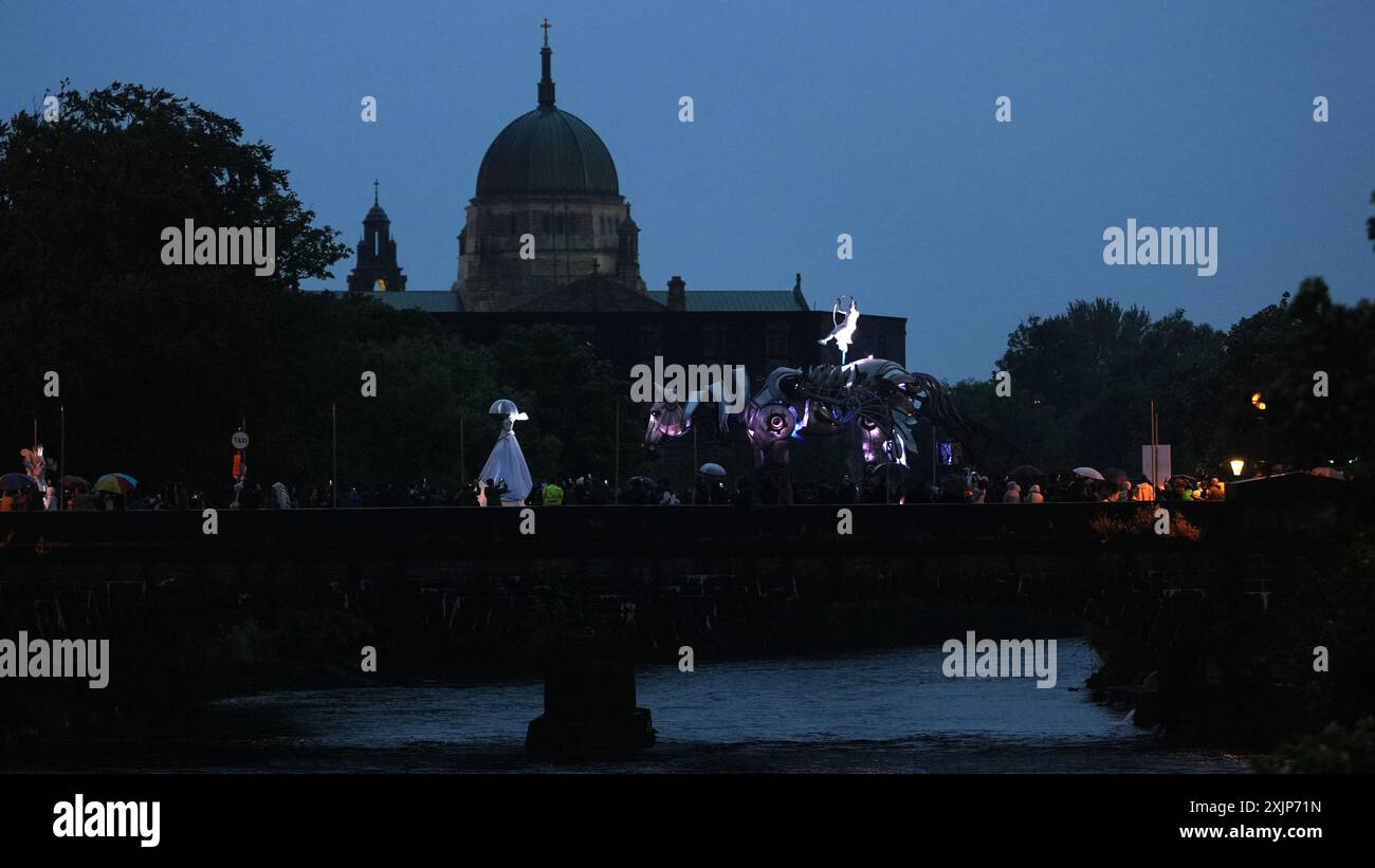 A giant winged Pegasus animatronic puppet, taken from Greek Mythology ...