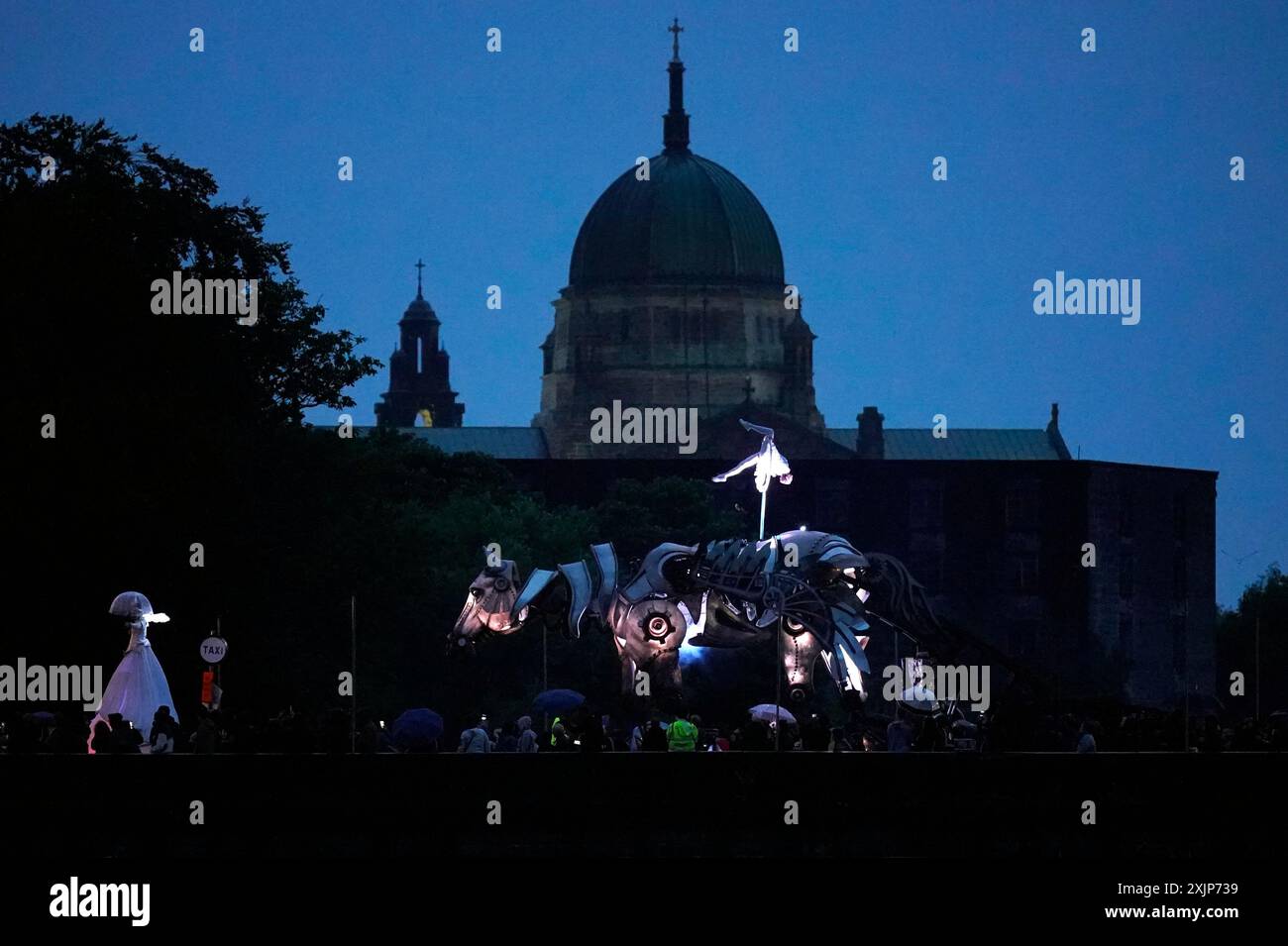 A giant winged Pegasus animatronic puppet, taken from Greek Mythology ...