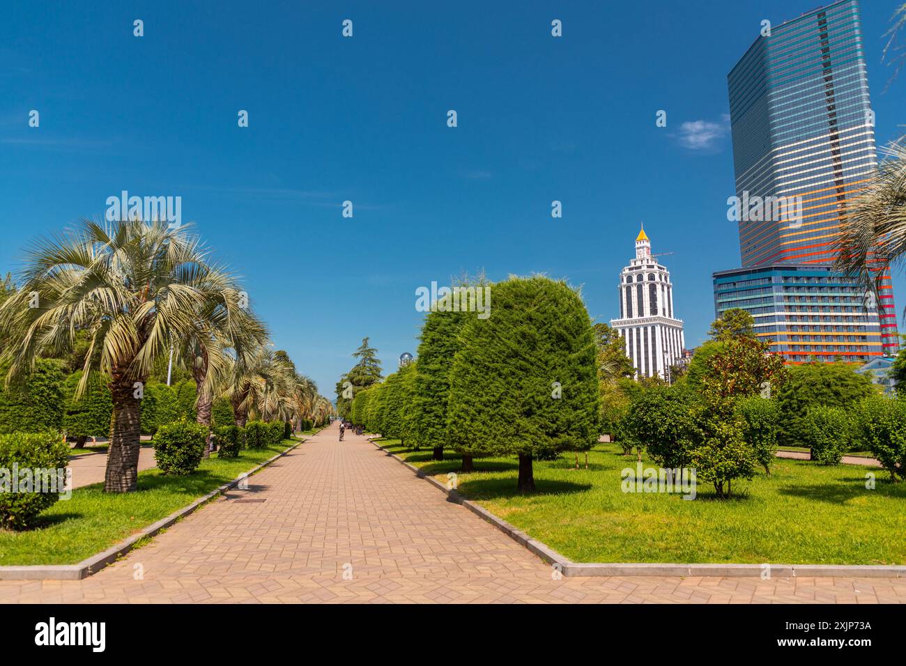 Batumi, Georgia - 14 JUNE 2024: View from the promenade of the Batumi ...
