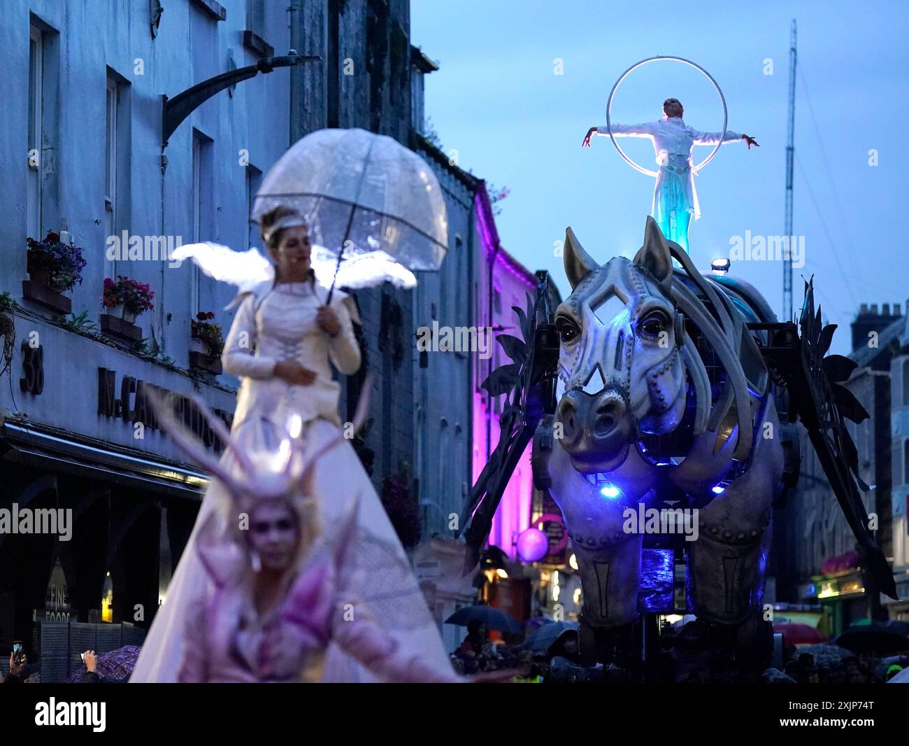 A giant winged Pegasus animatronic puppet, taken from Greek Mythology ...