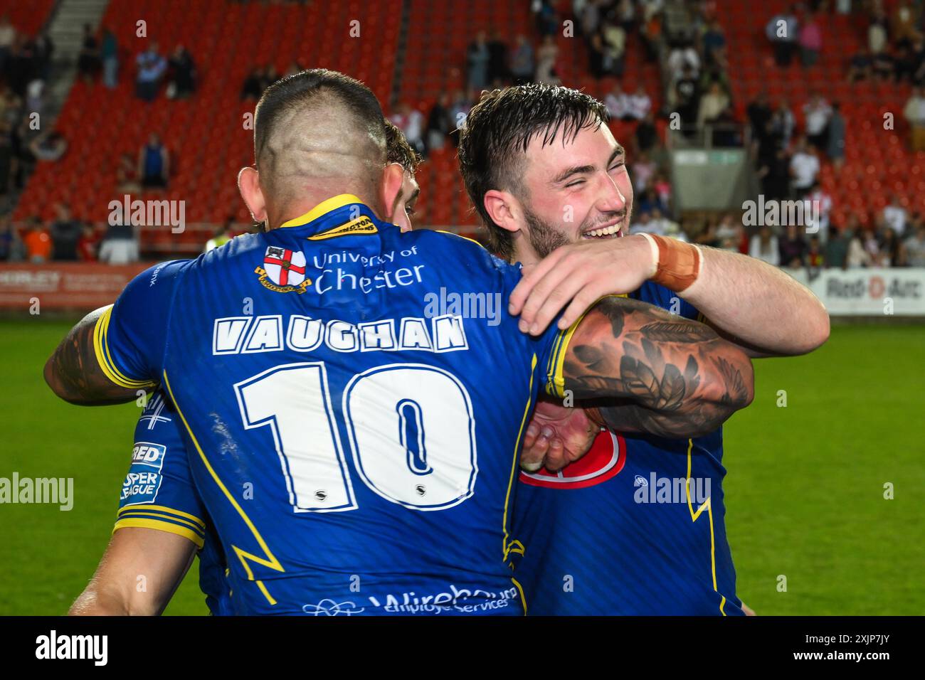 Adam Holroyd of Warrington Wolves and Paul Vaughan of Warrington Wolves ...