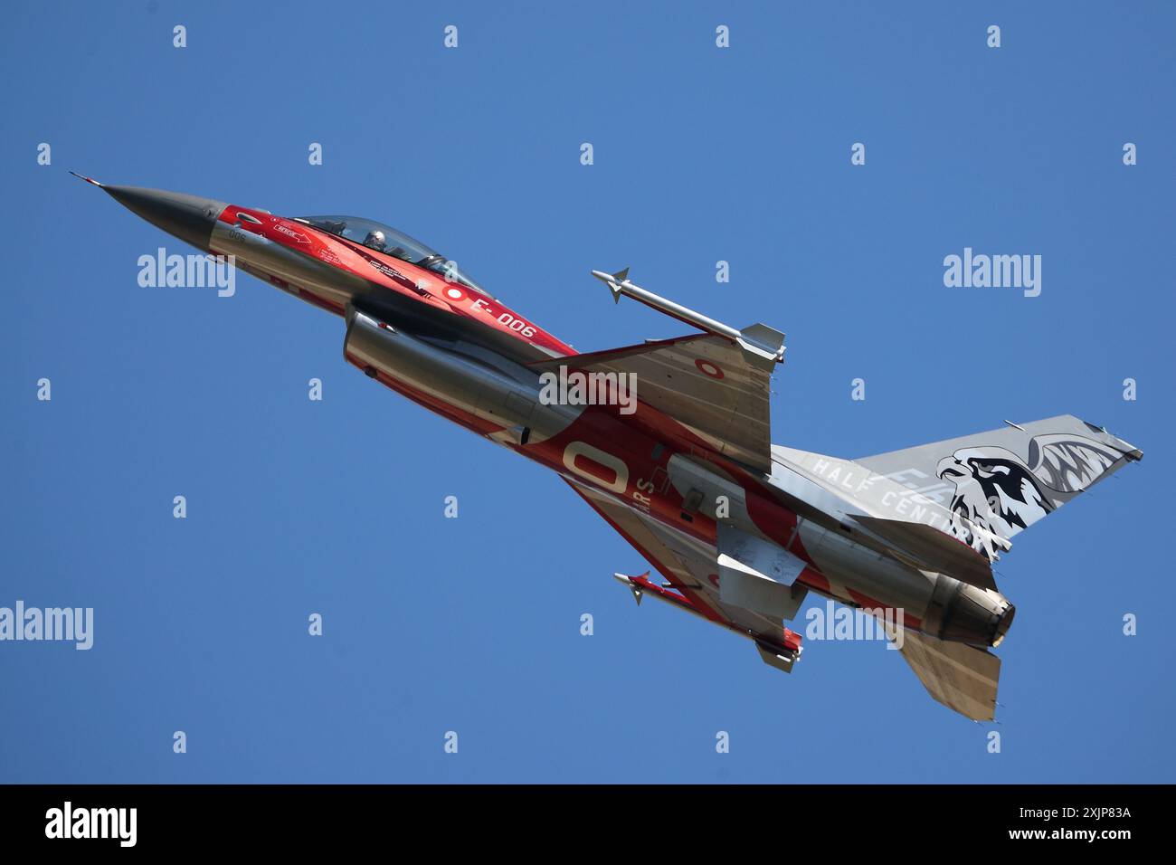 RAF Fairford, UK. 19 July 2024. Danish General Dynamics F-16 during the ...