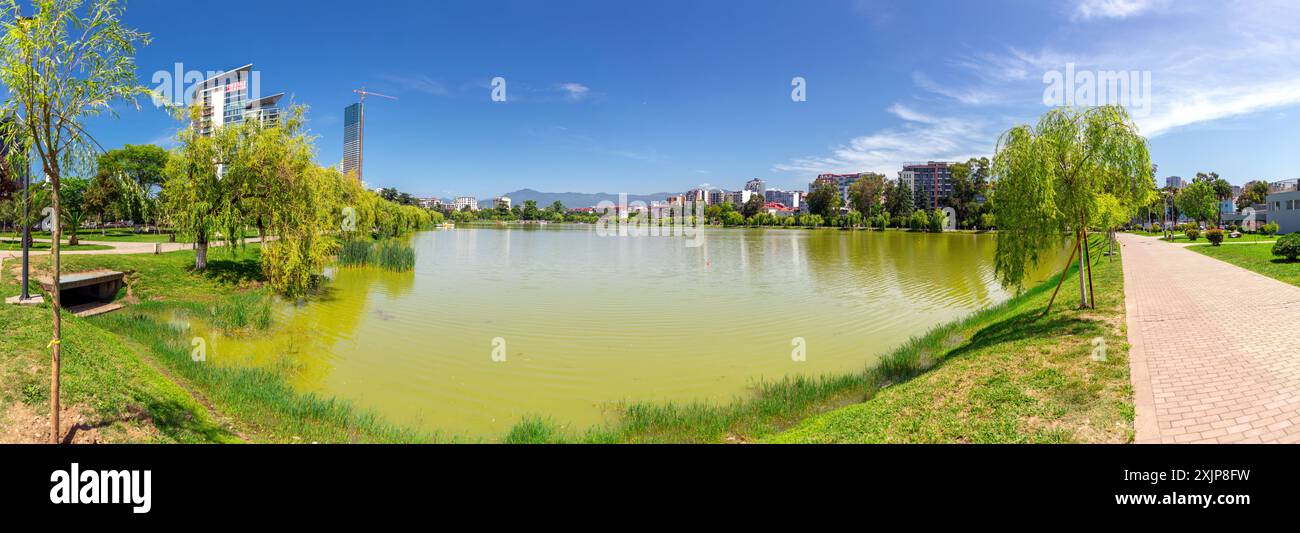 Batumi, Georgia - 14 JUNE 2024: Nuri Lake is a natural lake surrounded ...