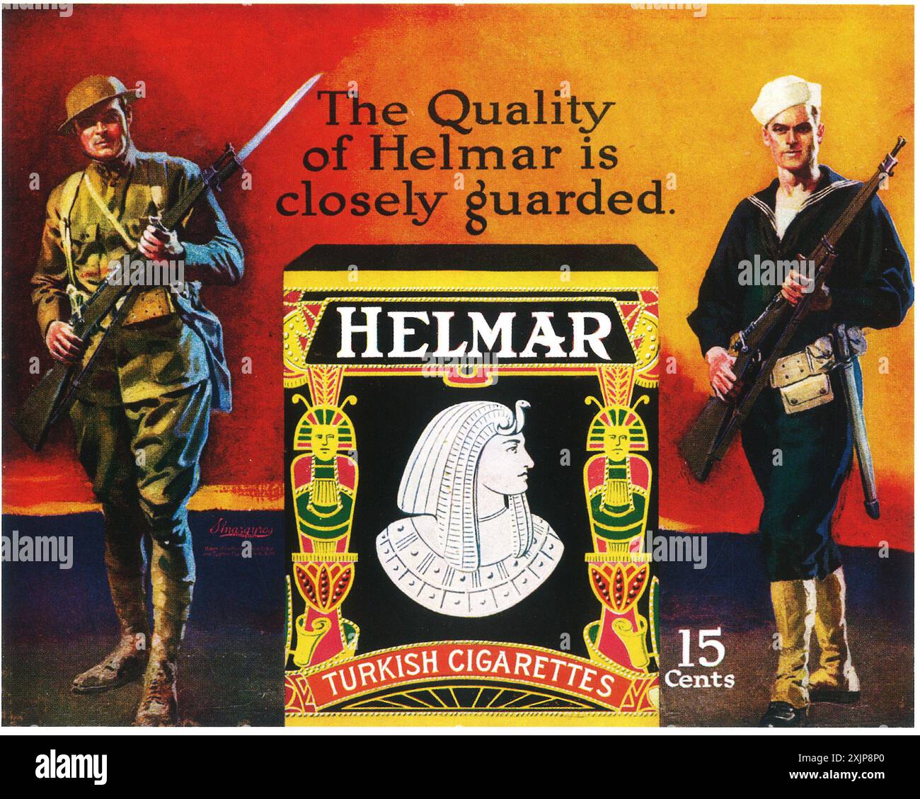 1918 WW1 Helmar Turkish Cigarettes Ad - Quality of Helmar is Closely ...