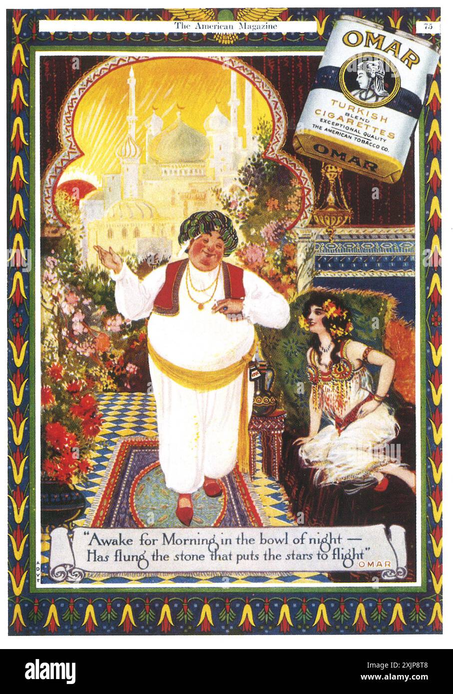 1917 Omar Turkish cigarettes ad Stock Photo - Alamy