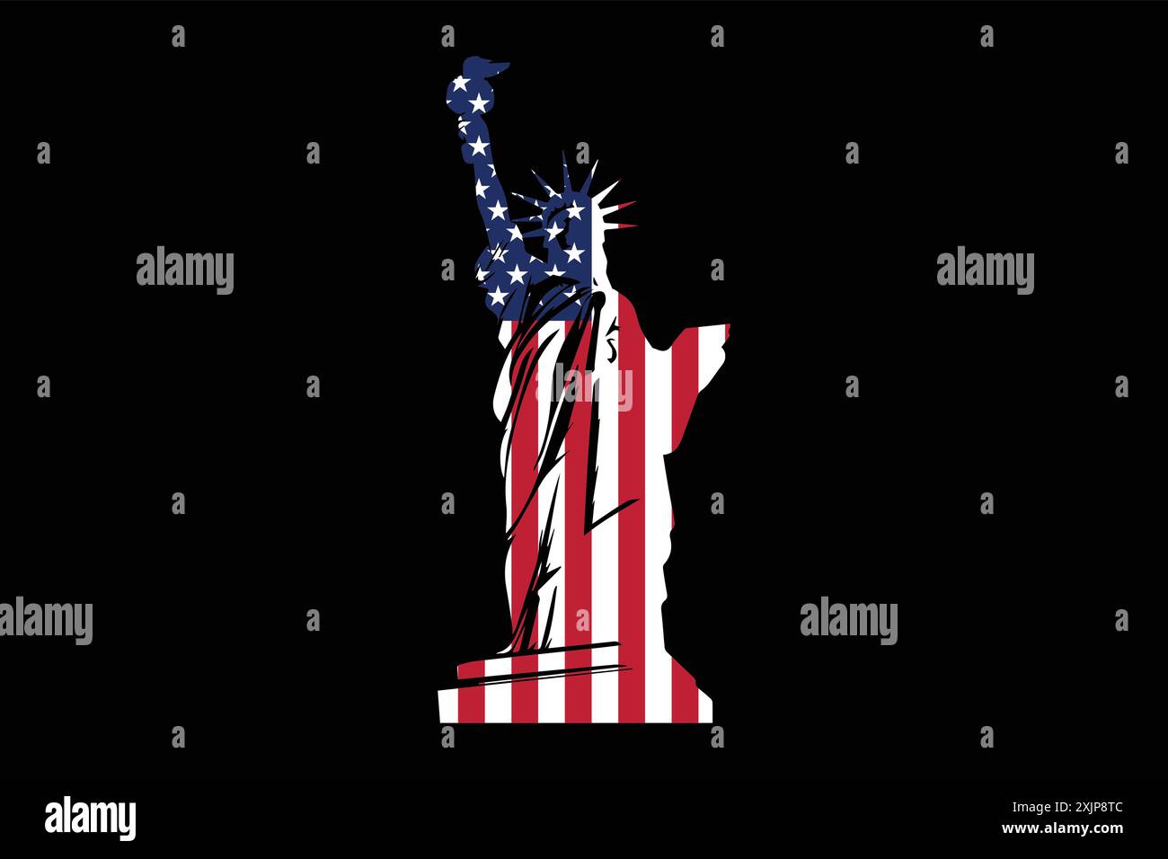 Statue liberty american flags Stock Vector Images - Alamy