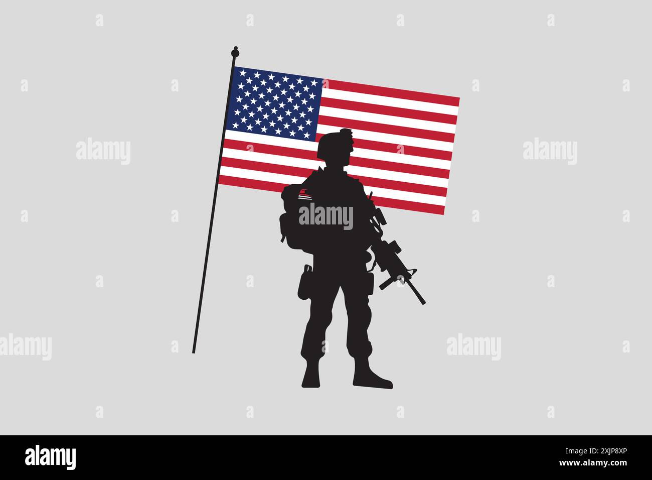 Soldier usa flag on Stock Vector Images - Alamy