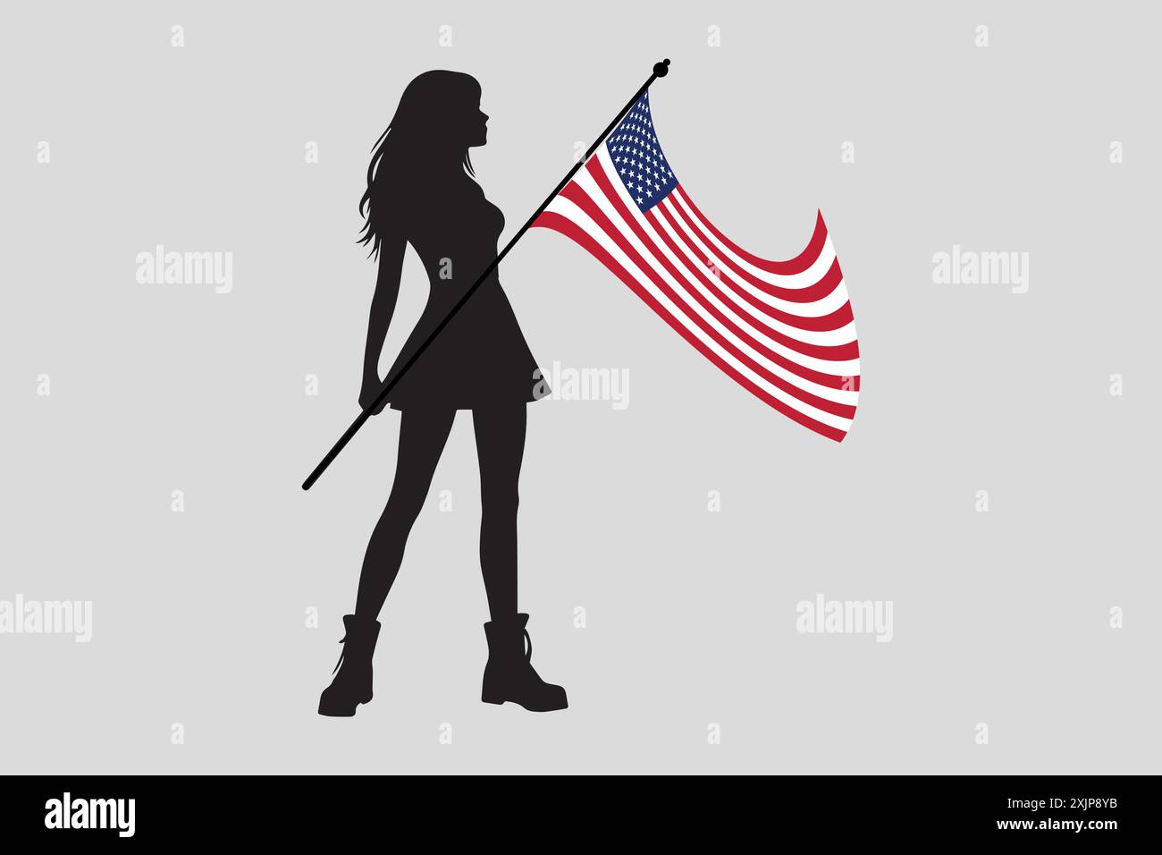 American flag and American girl’s shape Stock Vector Image & Art - Alamy