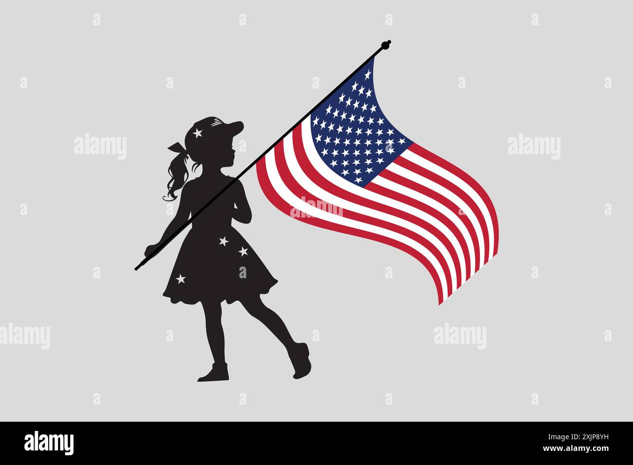 American flag and American girl’s shape Stock Vector Image & Art - Alamy