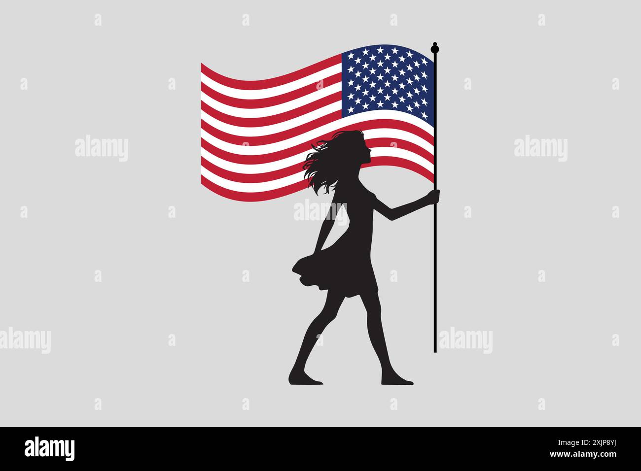 American flag and American girl’s shape Stock Vector Image & Art - Alamy