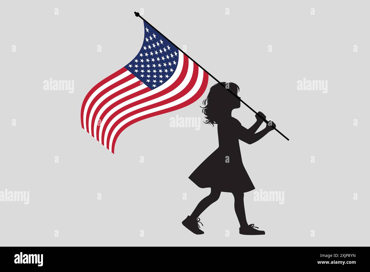 American flag and American girl’s shape Stock Vector Image & Art - Alamy