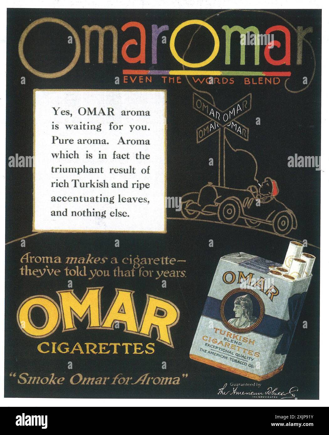 1917 Omar Turkish cigarettes ad Stock Photo - Alamy