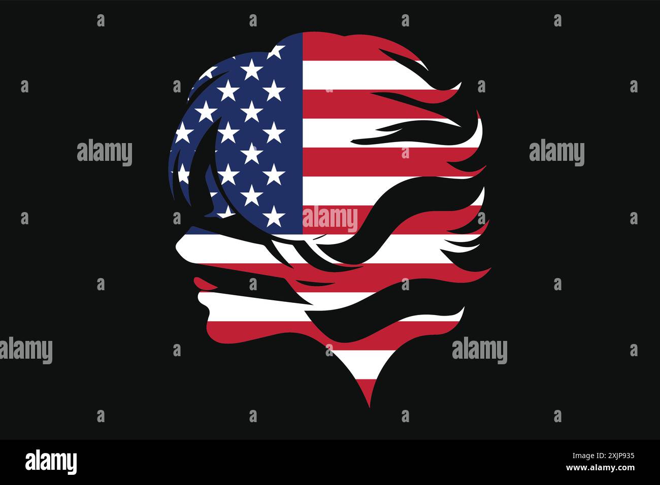 American flag and American girl’s shape Stock Vector Image & Art - Alamy