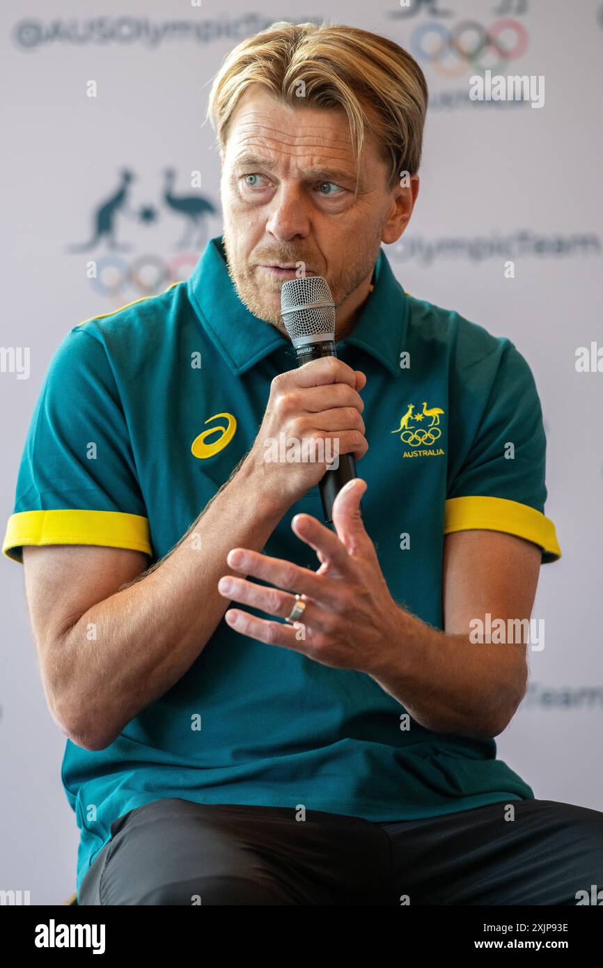 Coach Of Australian Olympic team Tony Gustavsson speaks at the ...