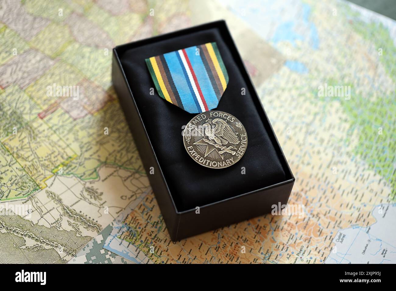 KYIV, UKRAINE - JULY 10, 2024 US Armed Forces Expeditionary medal ...