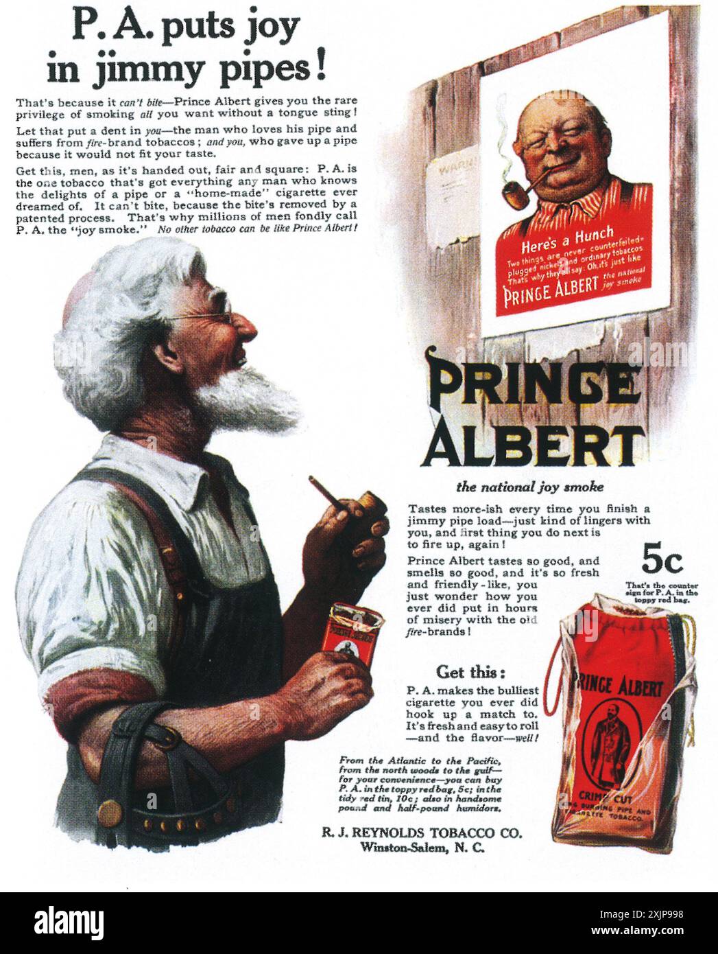 1913 Prince Albert tobacco ad - Joy Smoke Stock Photo - Alamy